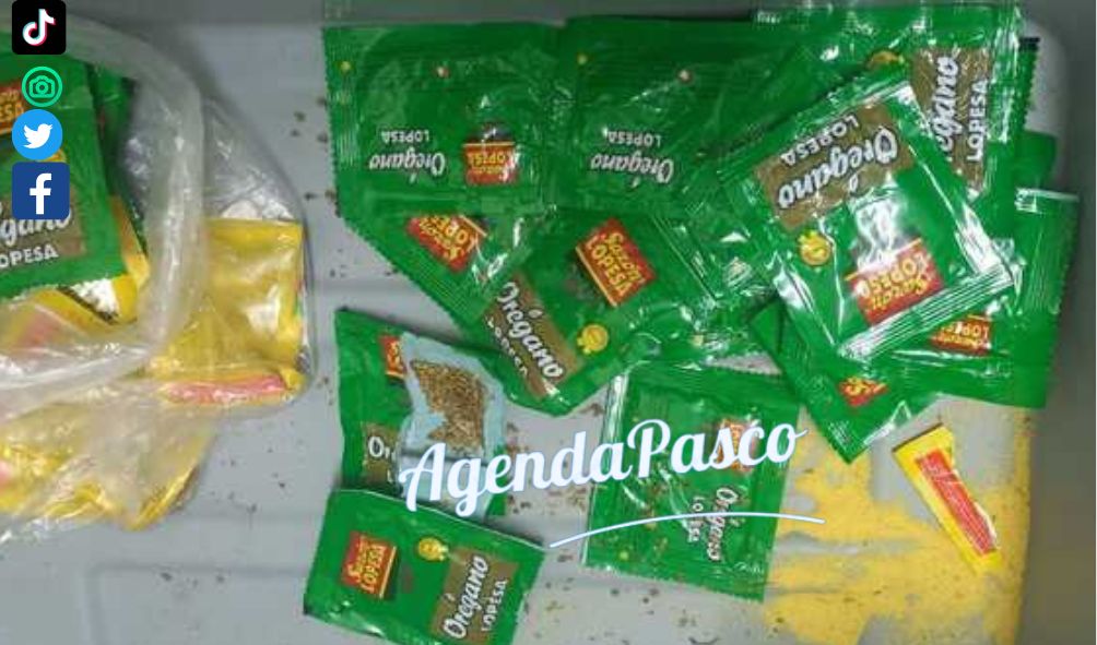 Pasco. Ciudadano pretende ingresar droga oculta en sobres de orégano
